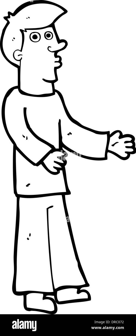 Cartoon curious man Black and White Stock Photos & Images - Alamy