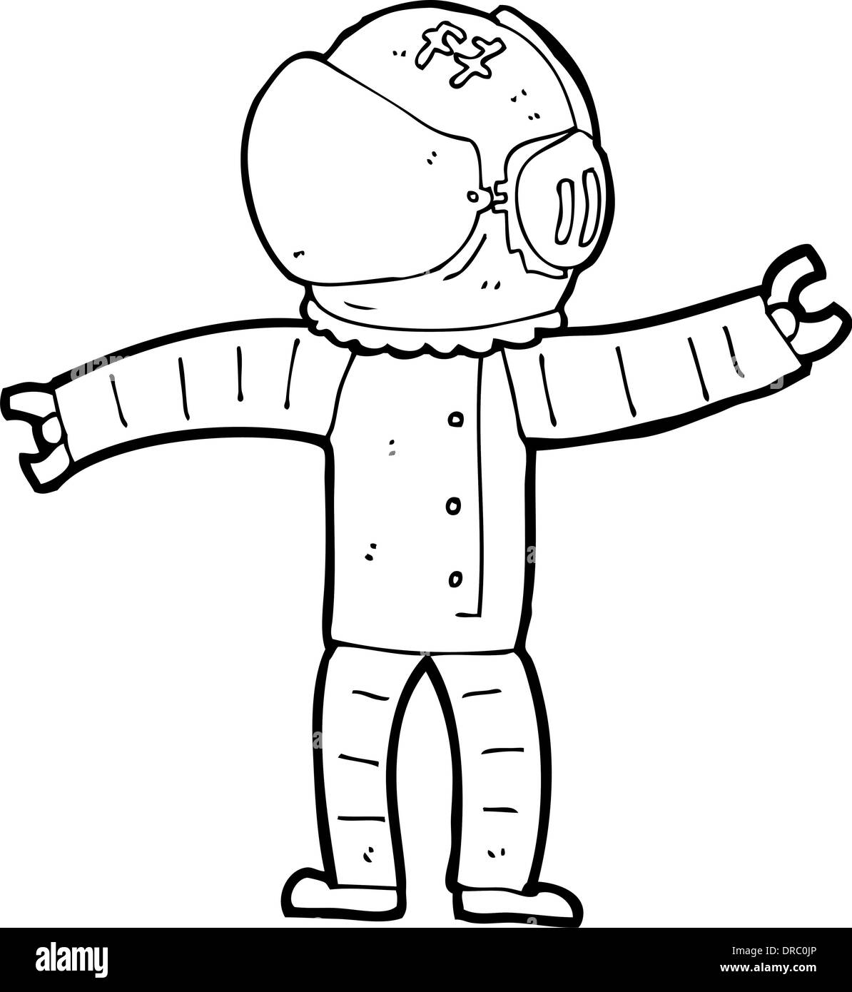 Astronaut doodle spaceman drawing Black and White Stock Photos & Images ...