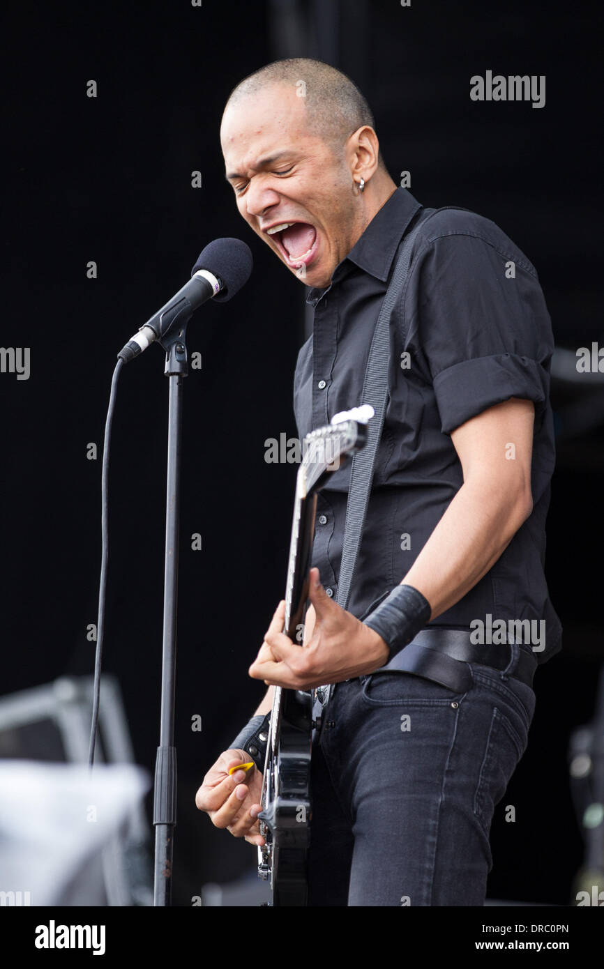 Danko Jones performing live on stage during the Festival Optimus Alive ...