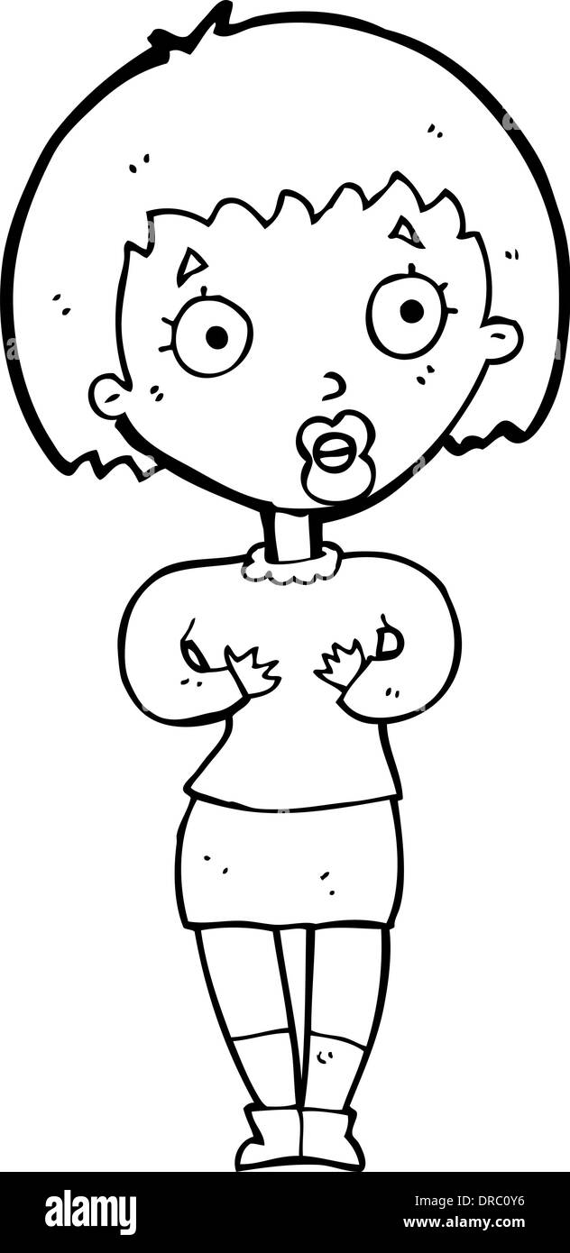 cartoon woman making Who Me? gesture Stock Vector Image & Art - Alamy