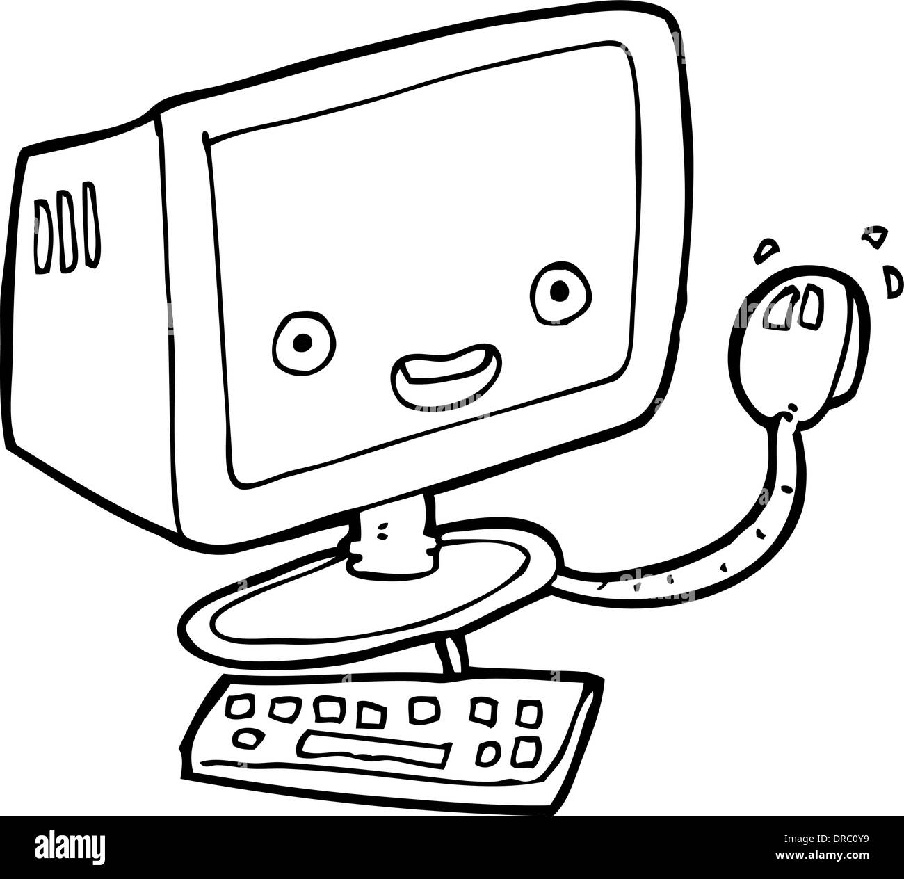 Funny computer cartoon Black and White Stock Photos & Images - Alamy