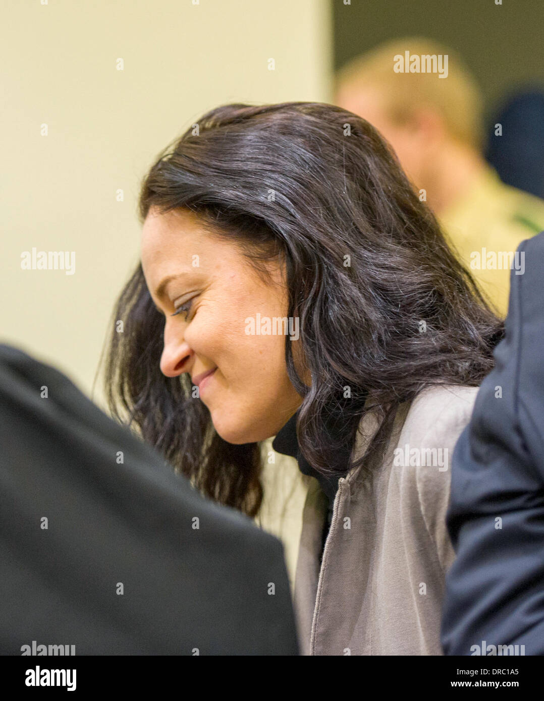 Munich, Germany. 23rd Jan, 2014. The defendant Beate Zschaepe attends ...