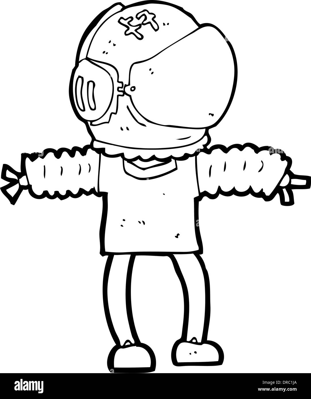 Astronaut doodle spaceman drawing Black and White Stock Photos & Images ...