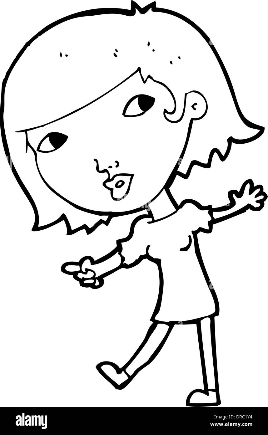cartoon happy girl gesturing to follow Stock Vector Image & Art - Alamy