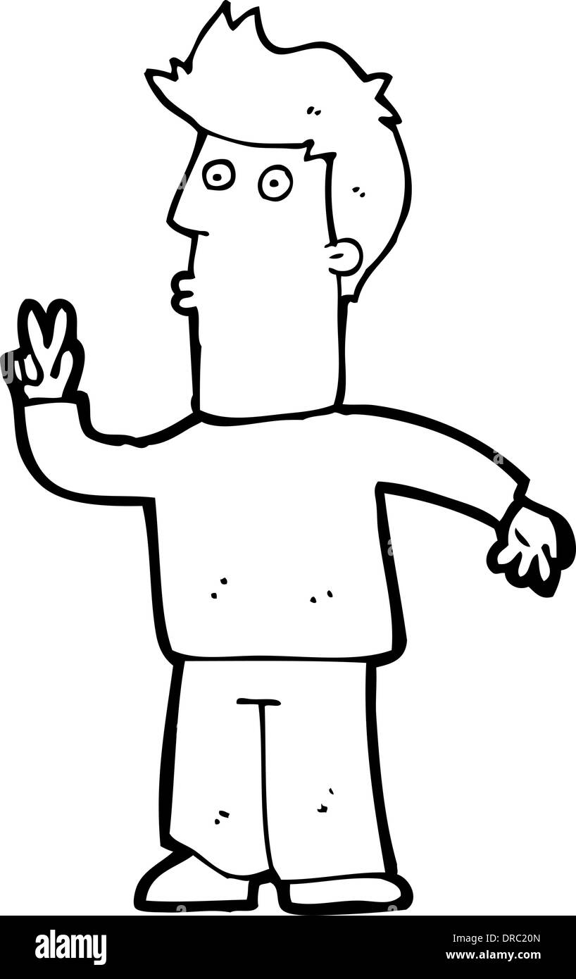 cartoon man signaling with hand Stock Vector Image & Art - Alamy