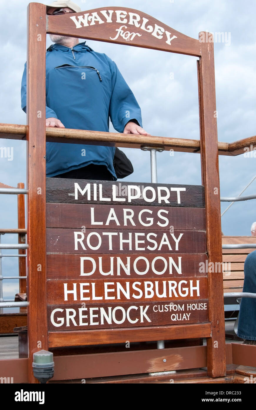 Voyage Destination Information Board P.S. Waverley Stock Photo - Alamy