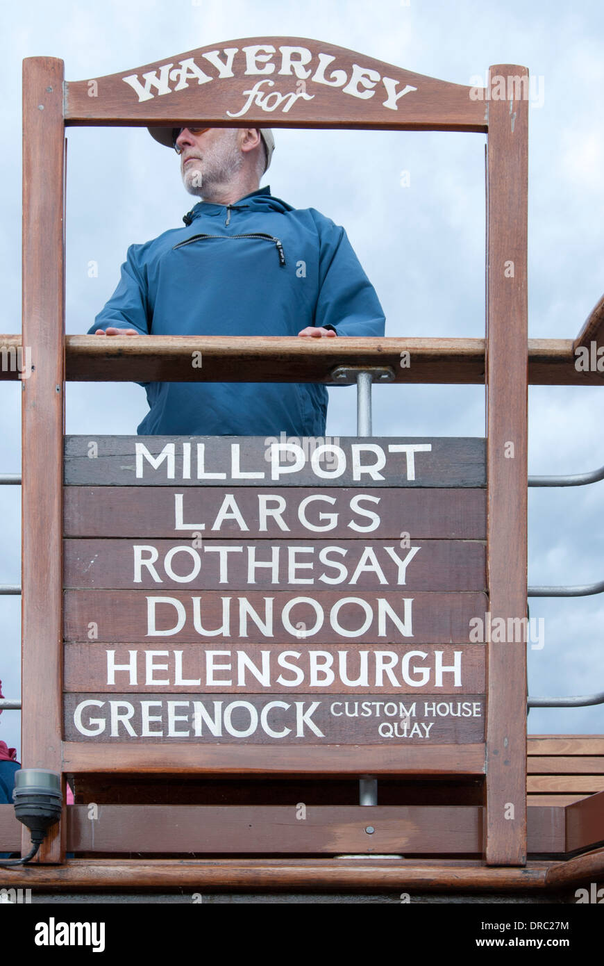 Voyage Destination Information Board P.S. Waverley Stock Photo - Alamy