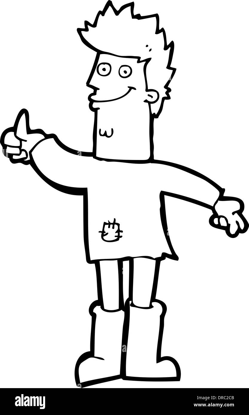 cartoon positive thinking man in rags Stock Vector Image & Art - Alamy