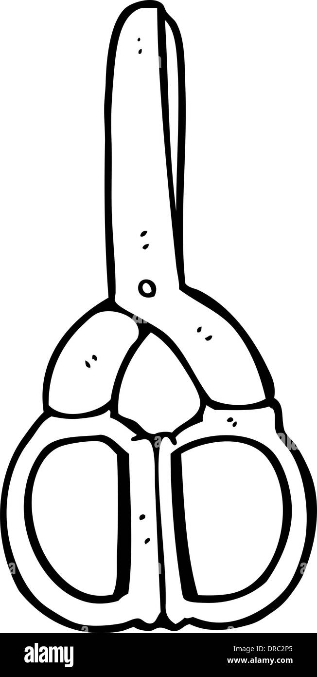 Cartoon illustration funny scissors Black and White Stock Photos ...