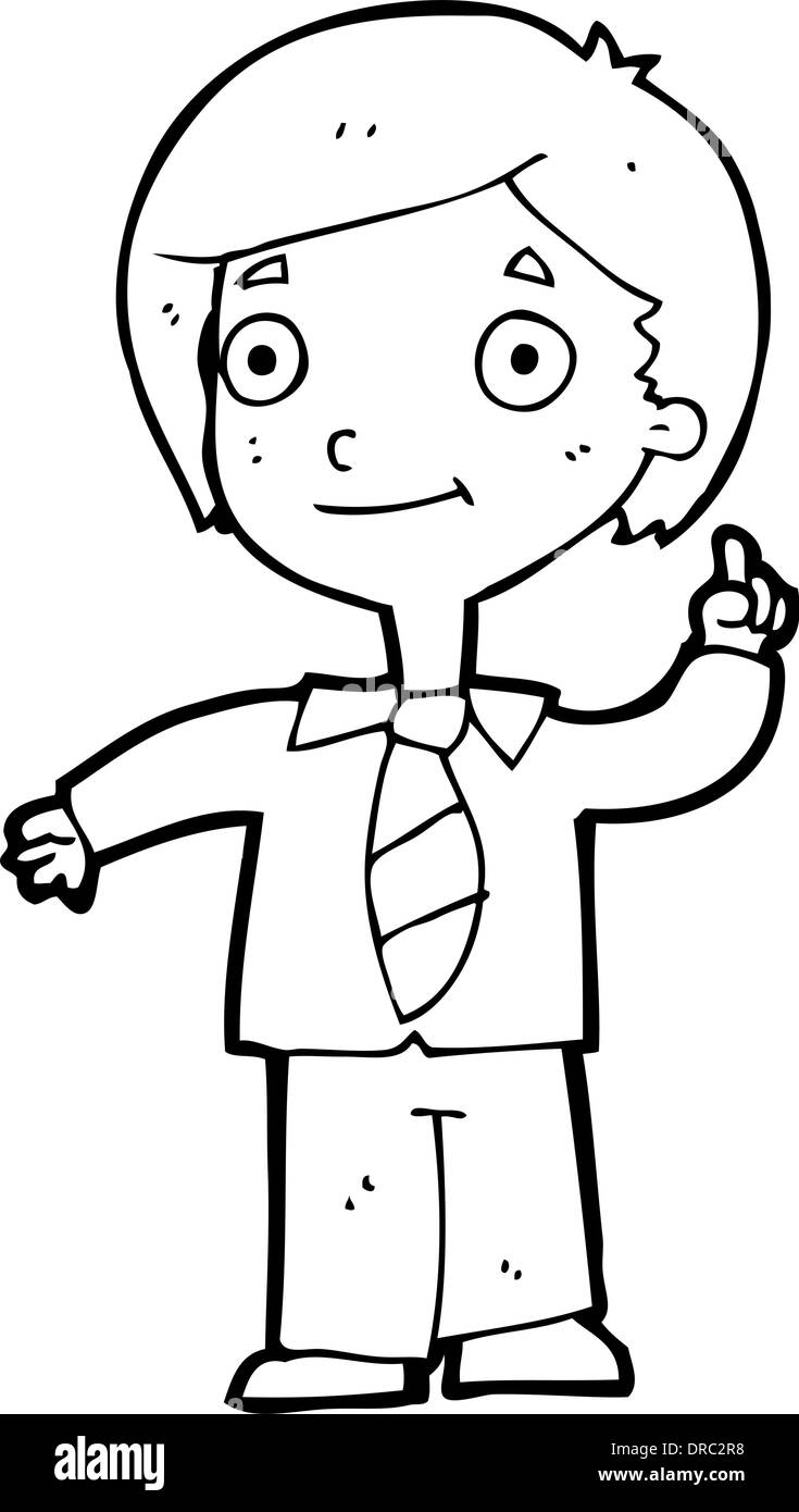 cartoon school boy answering question Stock Vector Image & Art - Alamy