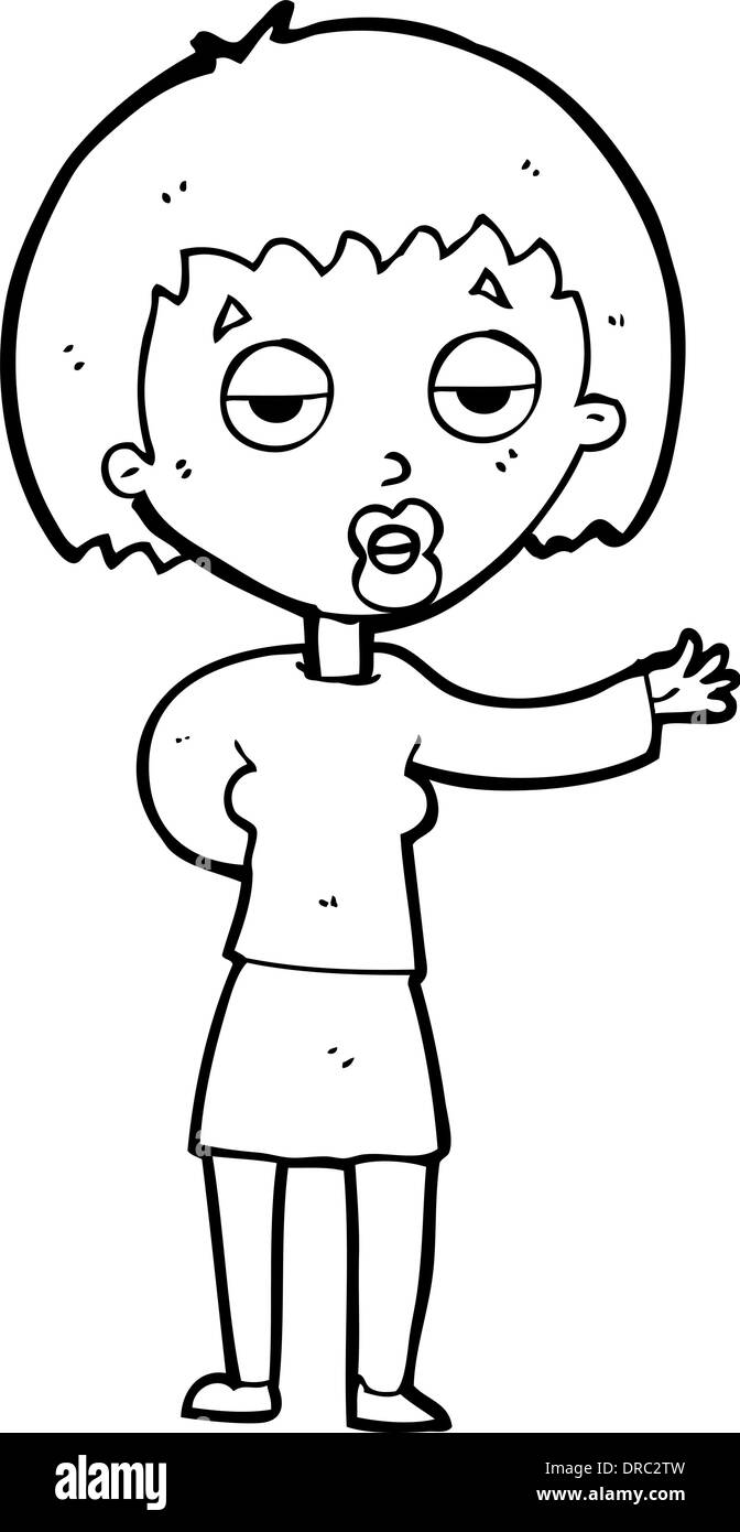 cartoon bored woman Stock Vector Image & Art - Alamy