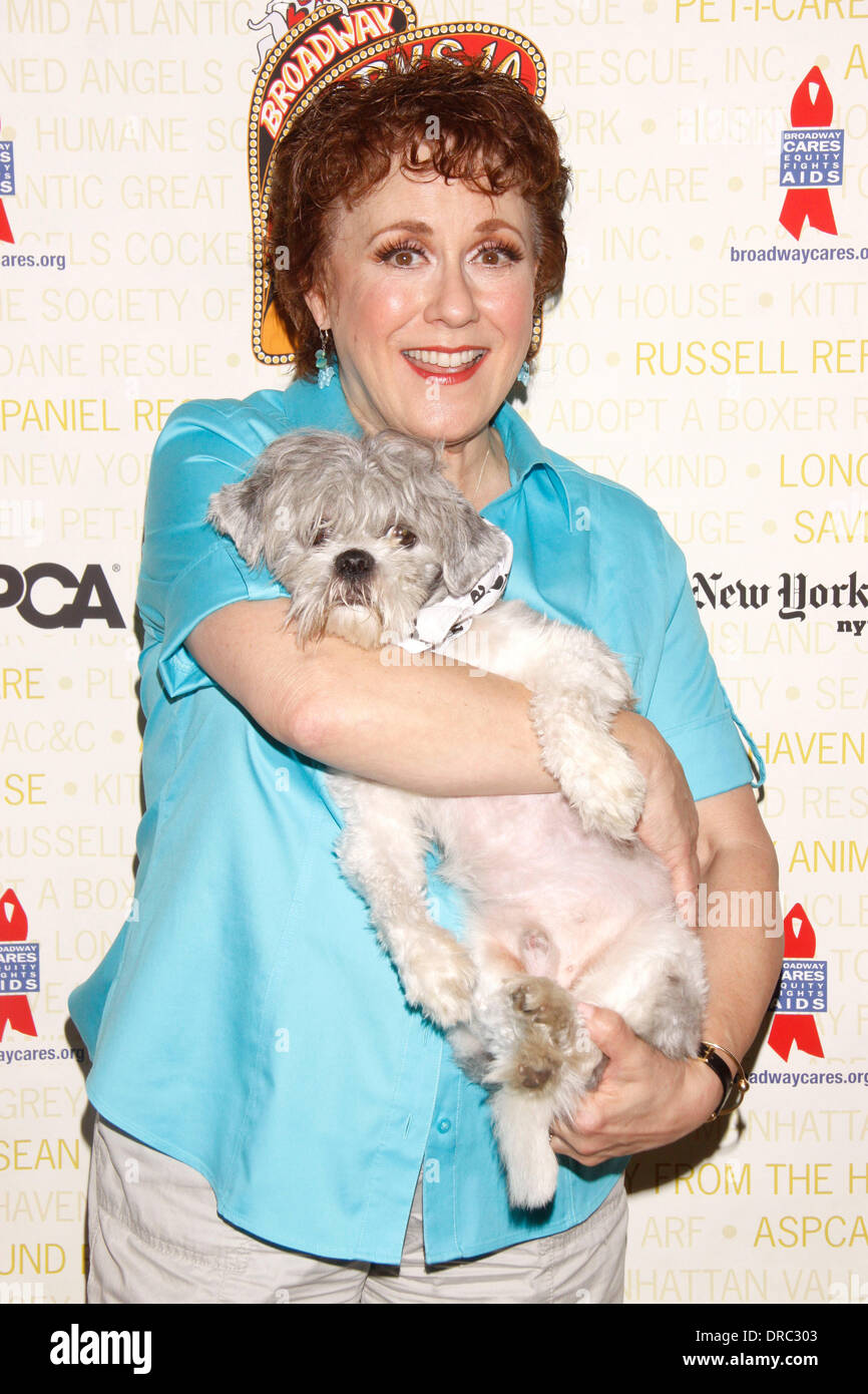 Judy Kaye holds Pepsi, a dog up for adoption Broadway Barks: The 14th ...