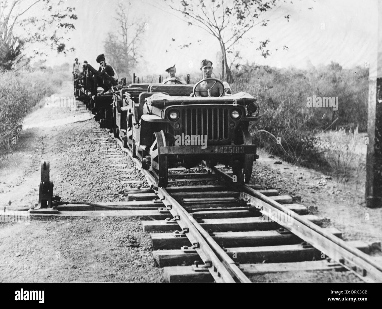 Making a jeep railroad - Burma Stock Photo - Alamy