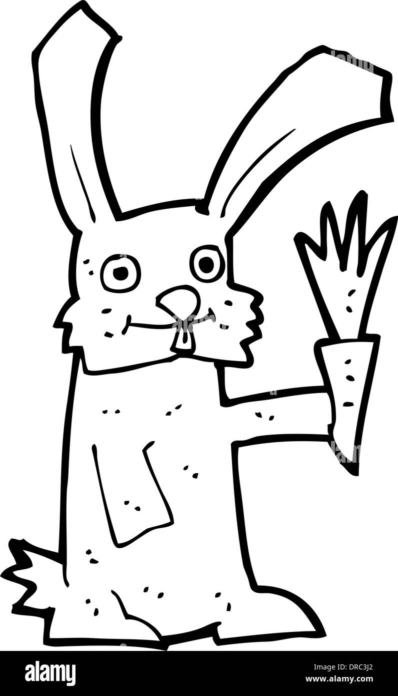 Carrot rabbit illustration Black and White Stock Photos & Images - Alamy