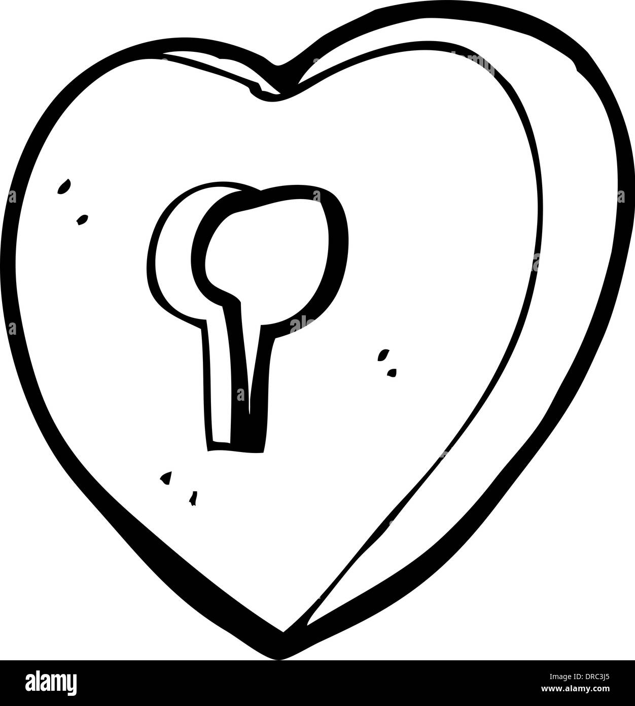 cartoon heart with keyhole Stock Vector Image & Art - Alamy