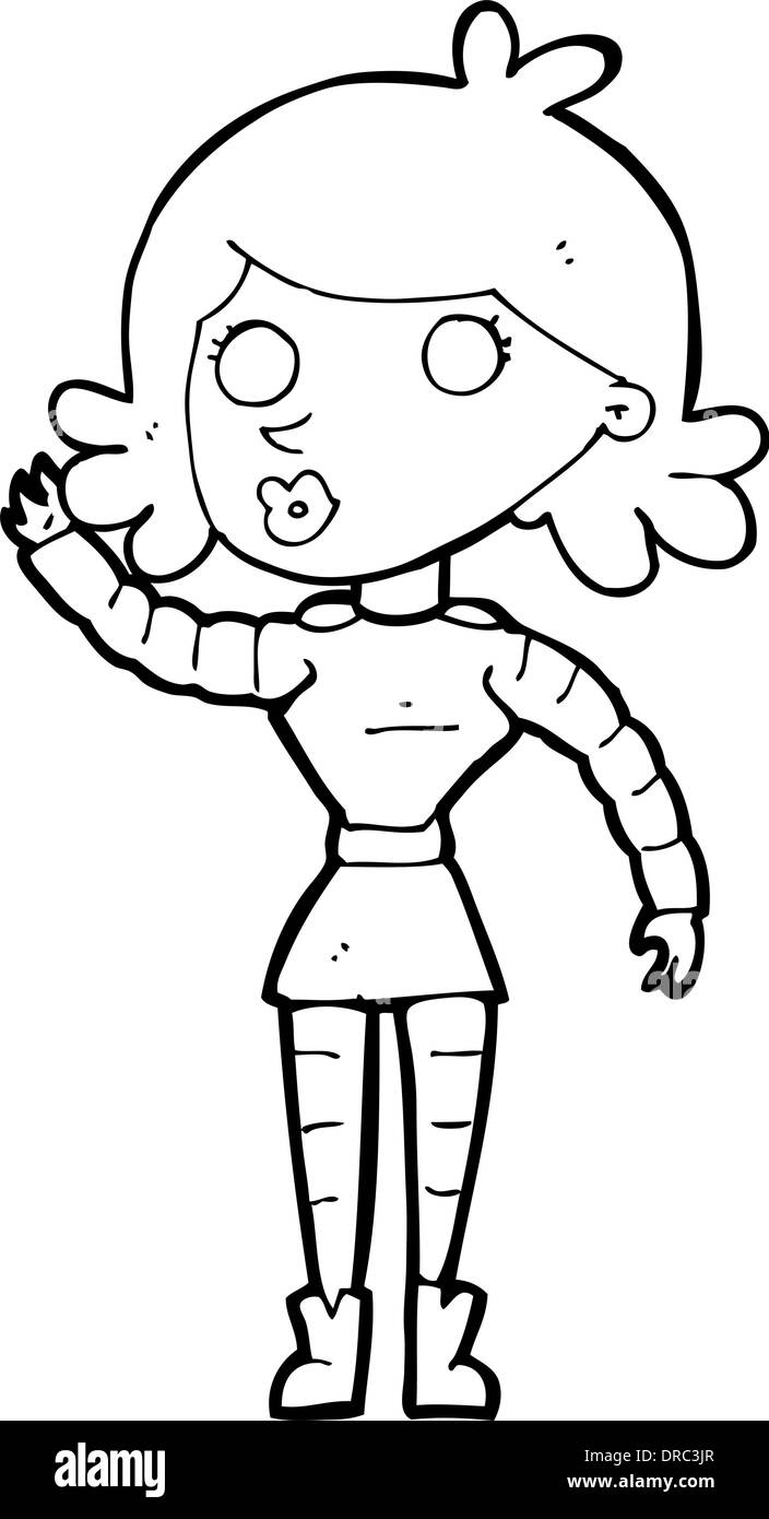 cartoon robot woman waving Stock Vector Image & Art - Alamy