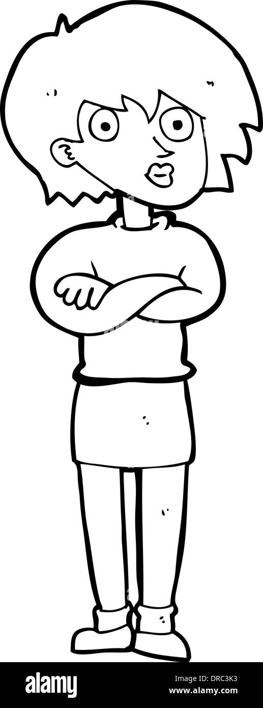 cartoon woman with crossed arms Stock Vector Image & Art - Alamy