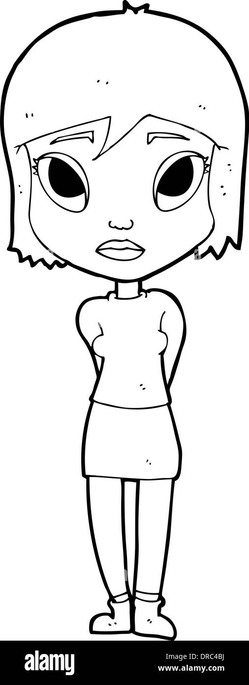 cartoon shy girl Stock Vector Image & Art - Alamy