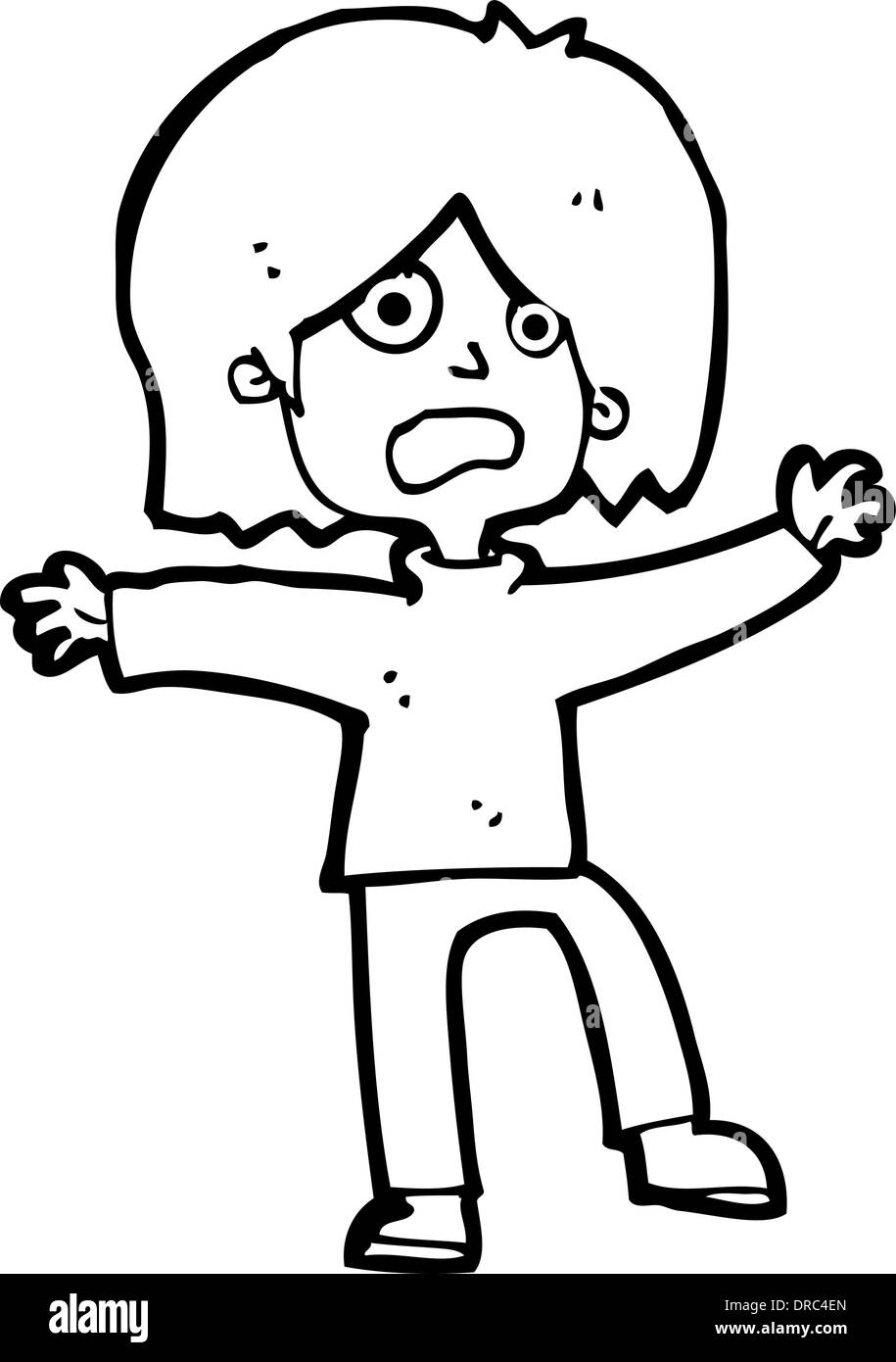 Cartoon worried person Black and White Stock Photos & Images - Alamy