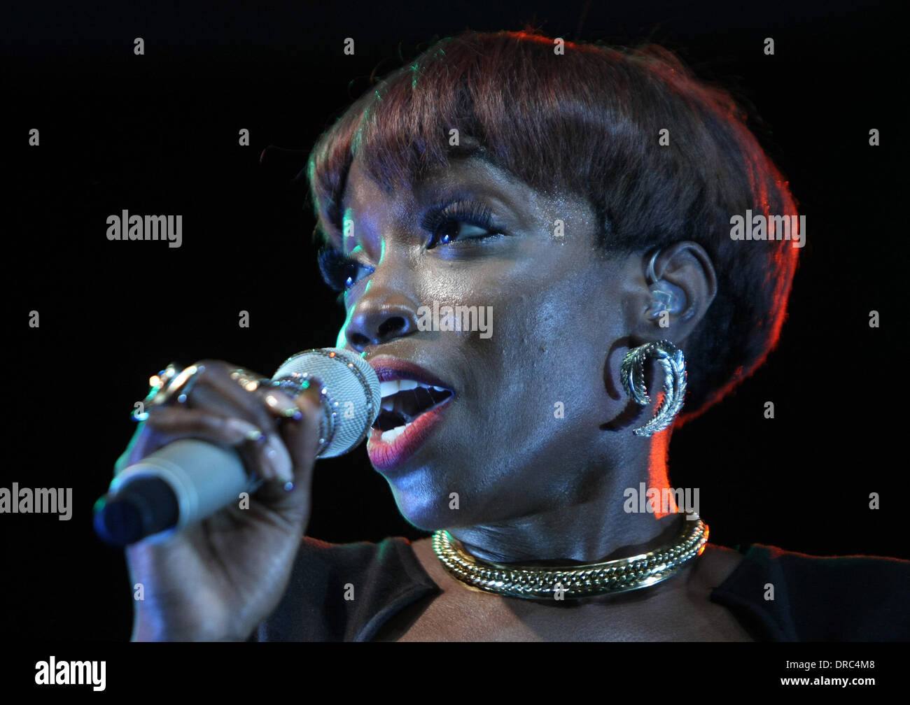 Estelle performs live on stage at a free concert organised as part of the ATP Vegeta Croatia ...