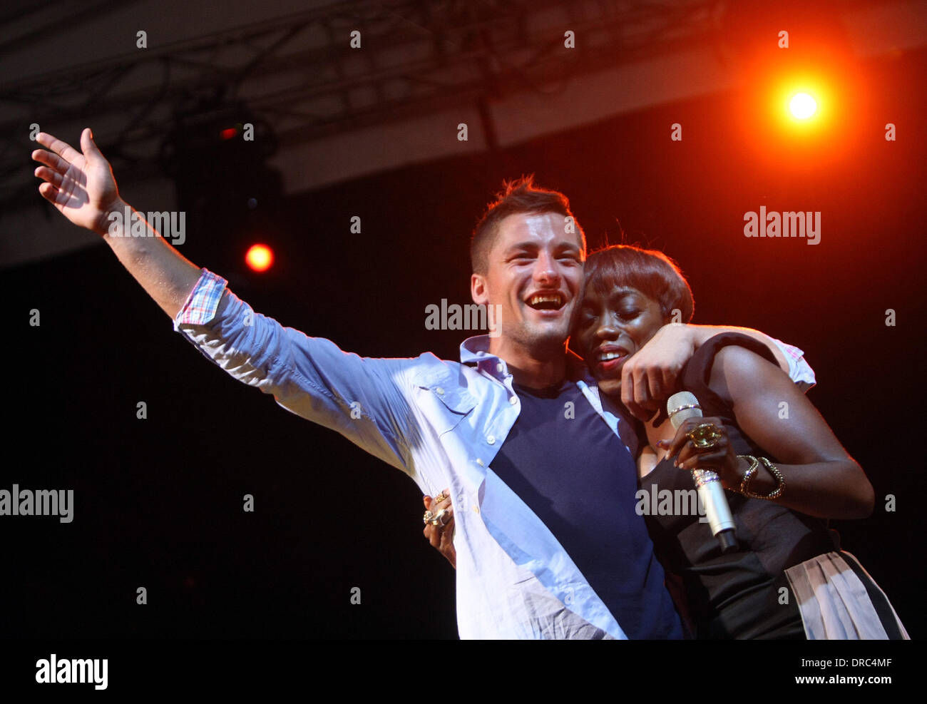 Estelle performs live on stage at a free concert organised as part of the ATP Vegeta Croatia ...