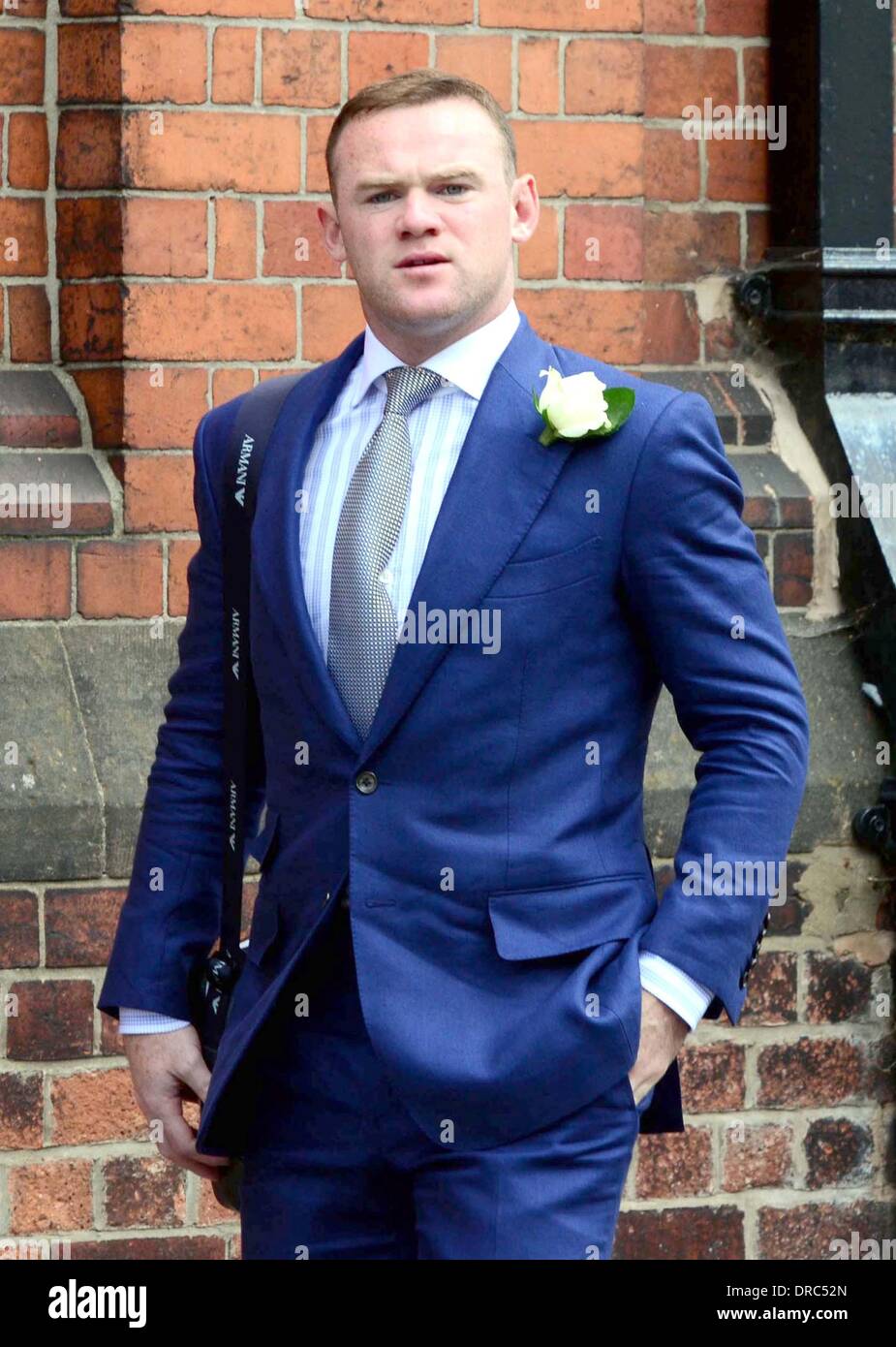 Wayne Rooney attends the wedding of his cousin, Leanne in Crewe ...