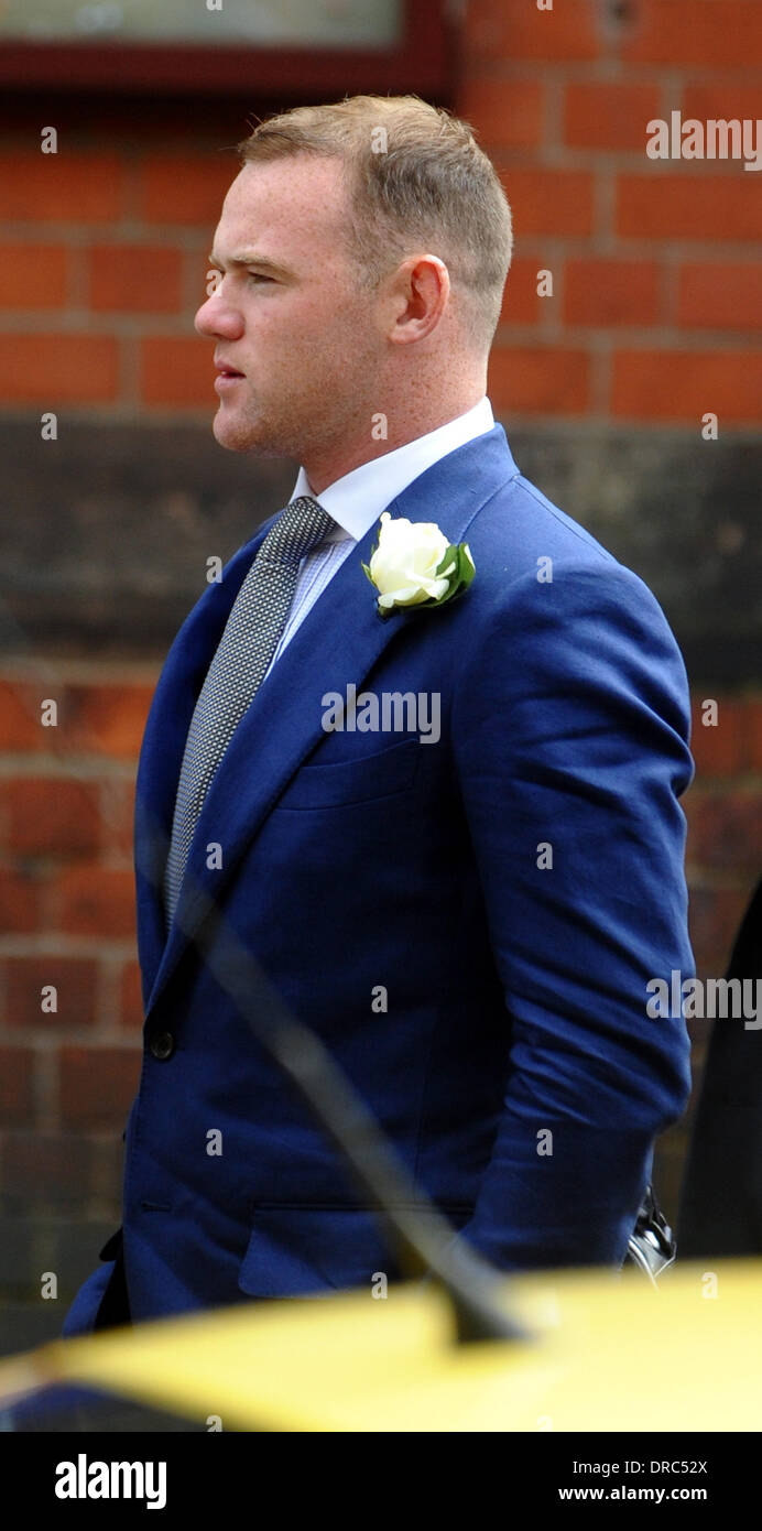 Wayne Rooney attends the wedding of his cousin, Leanne in Crewe ...