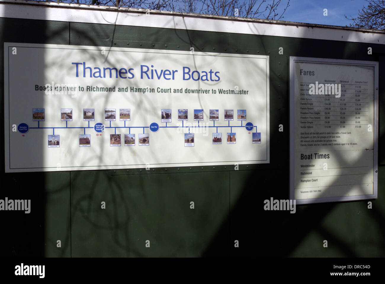 united kingdom west london kew a river boat sign Stock Photo - Alamy