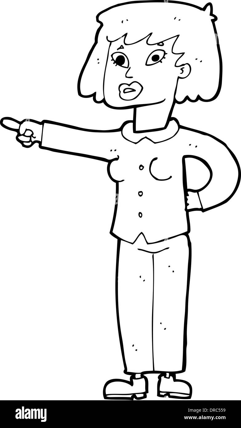 Retro woman pointing clip art Black and White Stock Photos & Images - Alamy