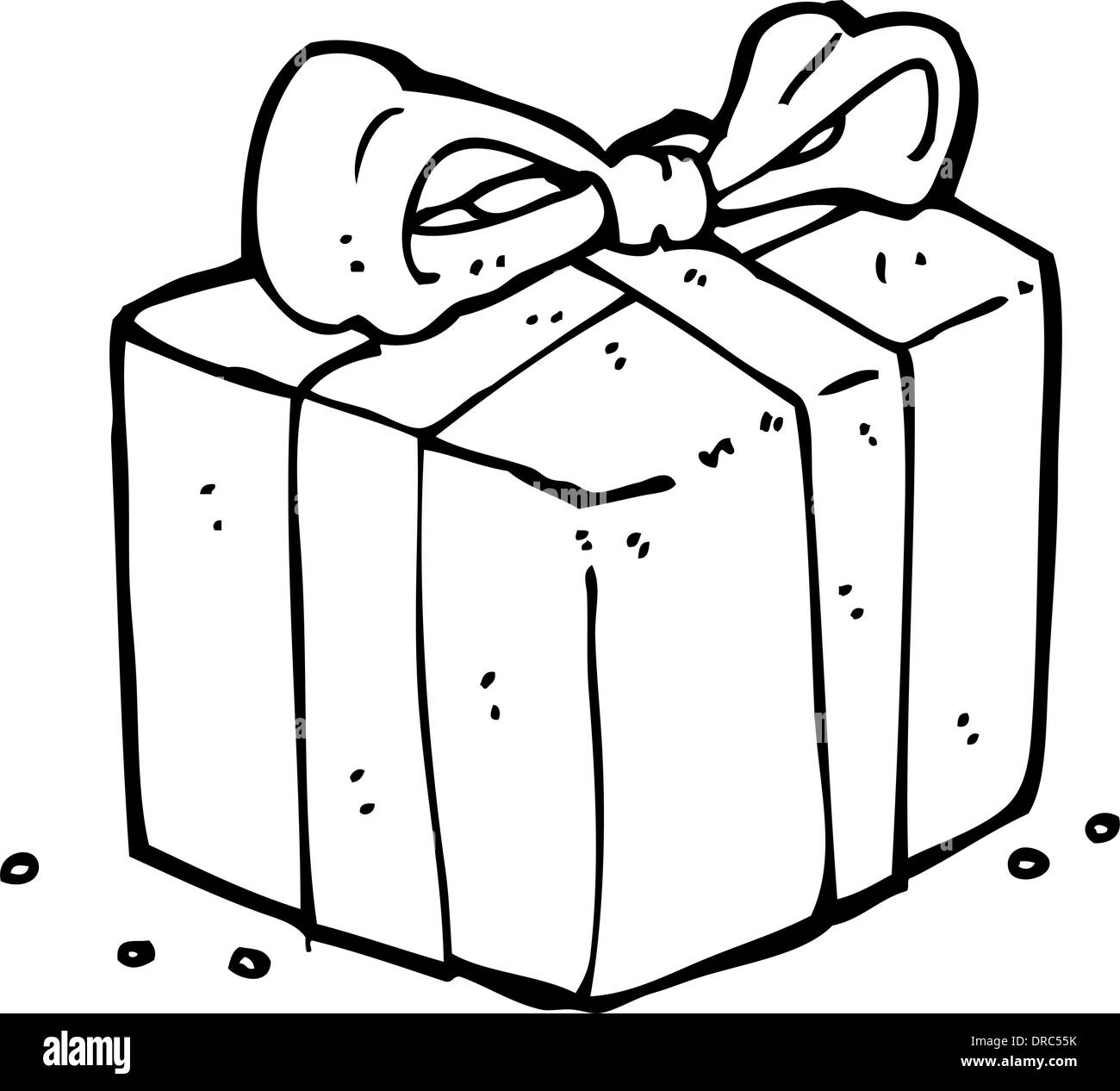 Cartoon wrapped present Black and White Stock Photos & Images - Alamy