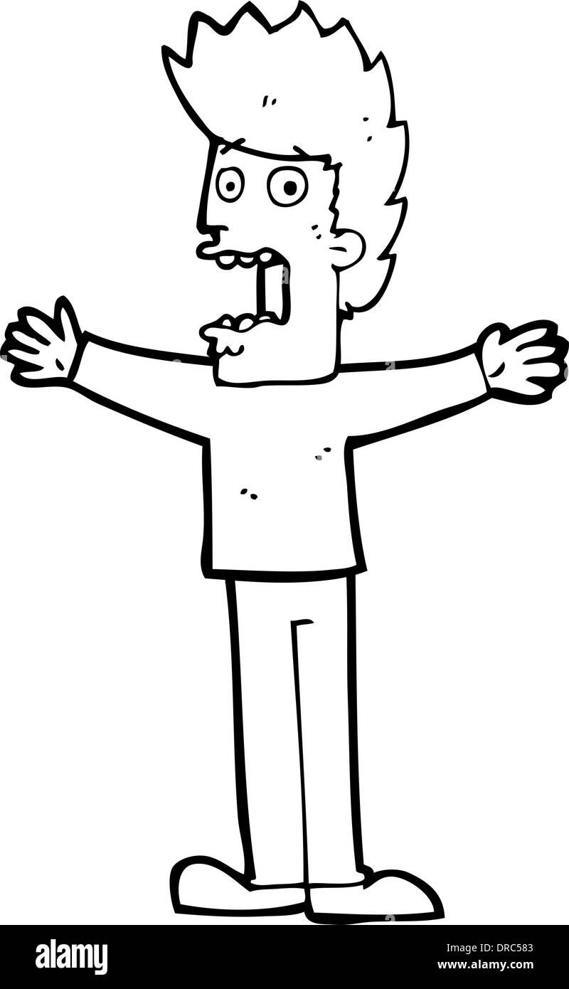 cartoon terrified man Stock Vector Image & Art - Alamy