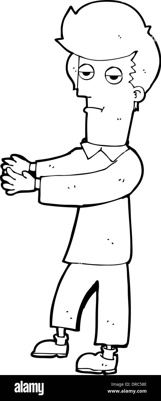 cartoon bored man showing the way Stock Vector Image & Art - Alamy