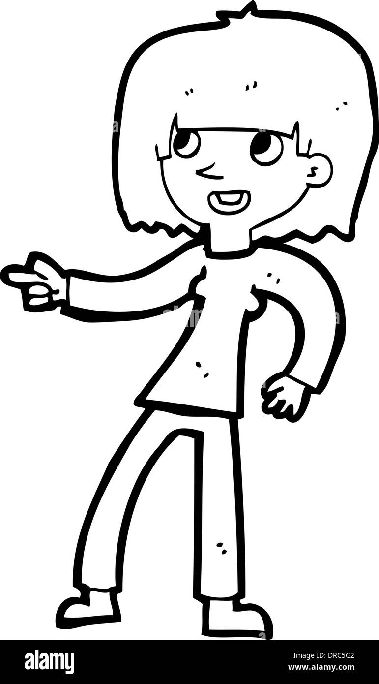 cartoon girl pointing Stock Vector Image & Art - Alamy