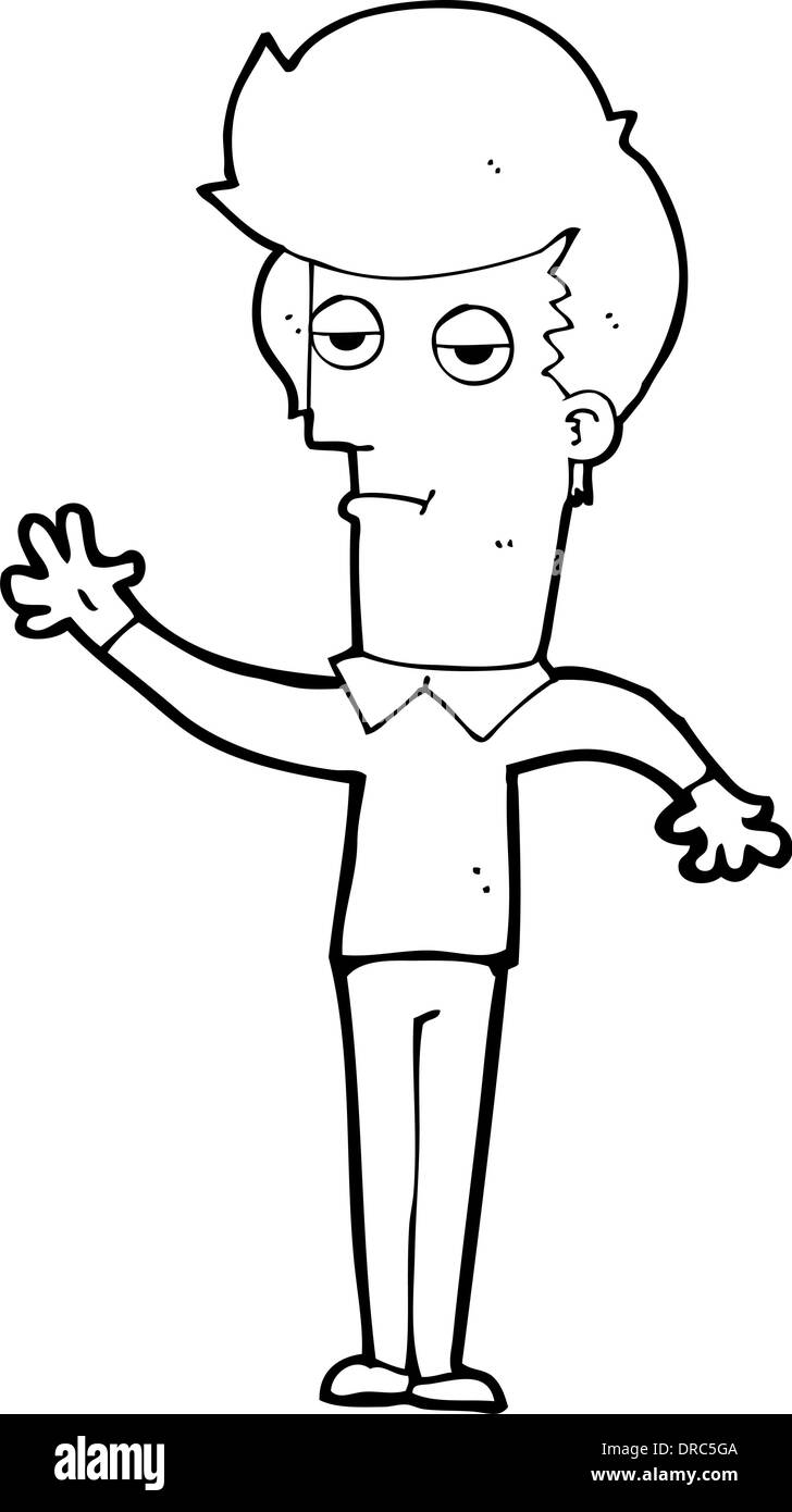 cartoon bored man waving Stock Vector Image & Art - Alamy