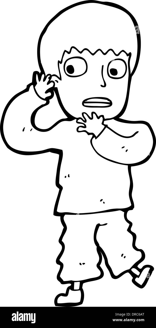 Frightened Boy Cartoon