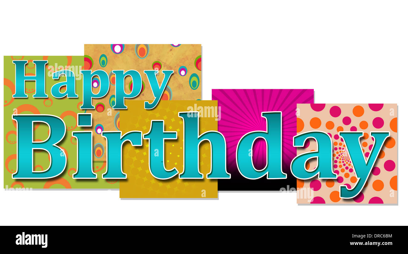 Happy Birthday Text with various background Stock Photo - Alamy