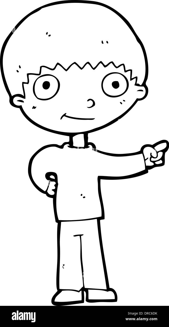 cartoon happy boy pointing Stock Vector Image & Art - Alamy