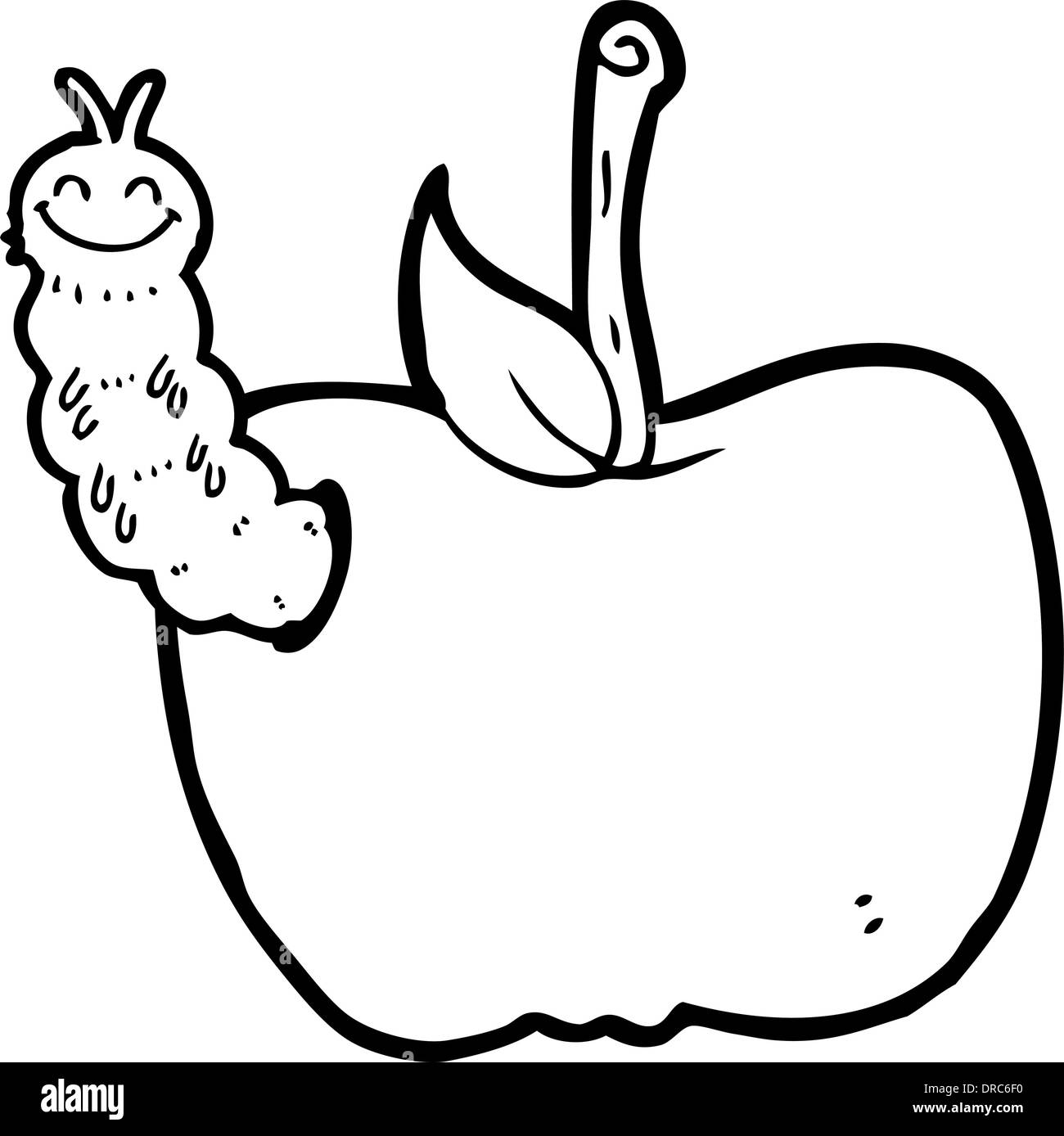 cartoon apple with bug Stock Vector Image & Art - Alamy