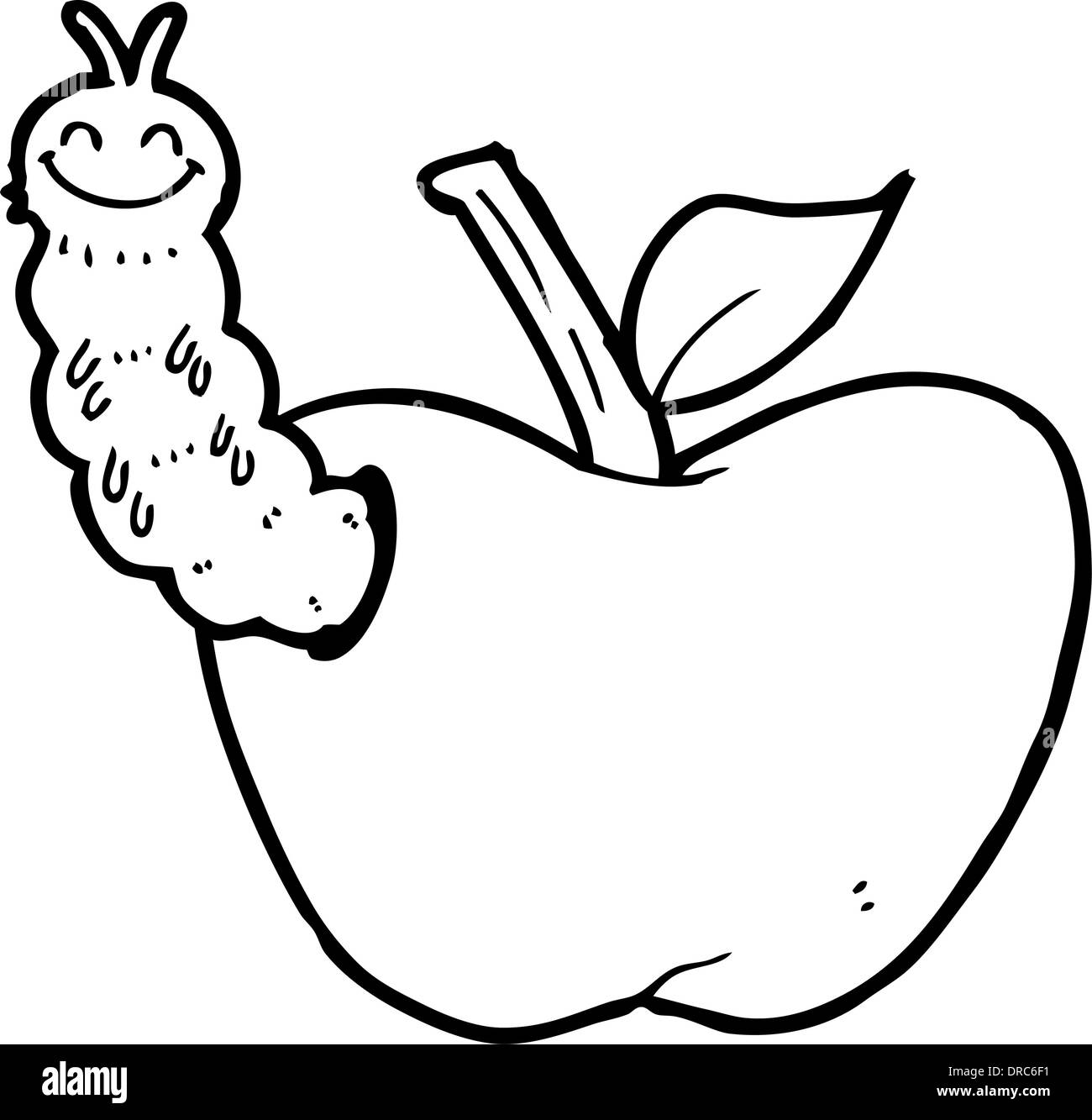 cartoon apple with bug Stock Vector Image & Art - Alamy