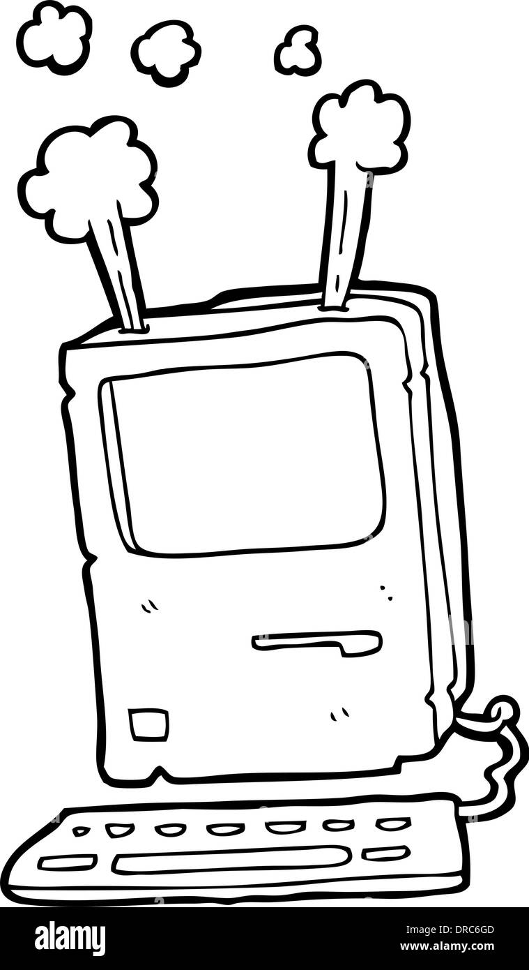 cartoon old computer Stock Vector Image & Art - Alamy