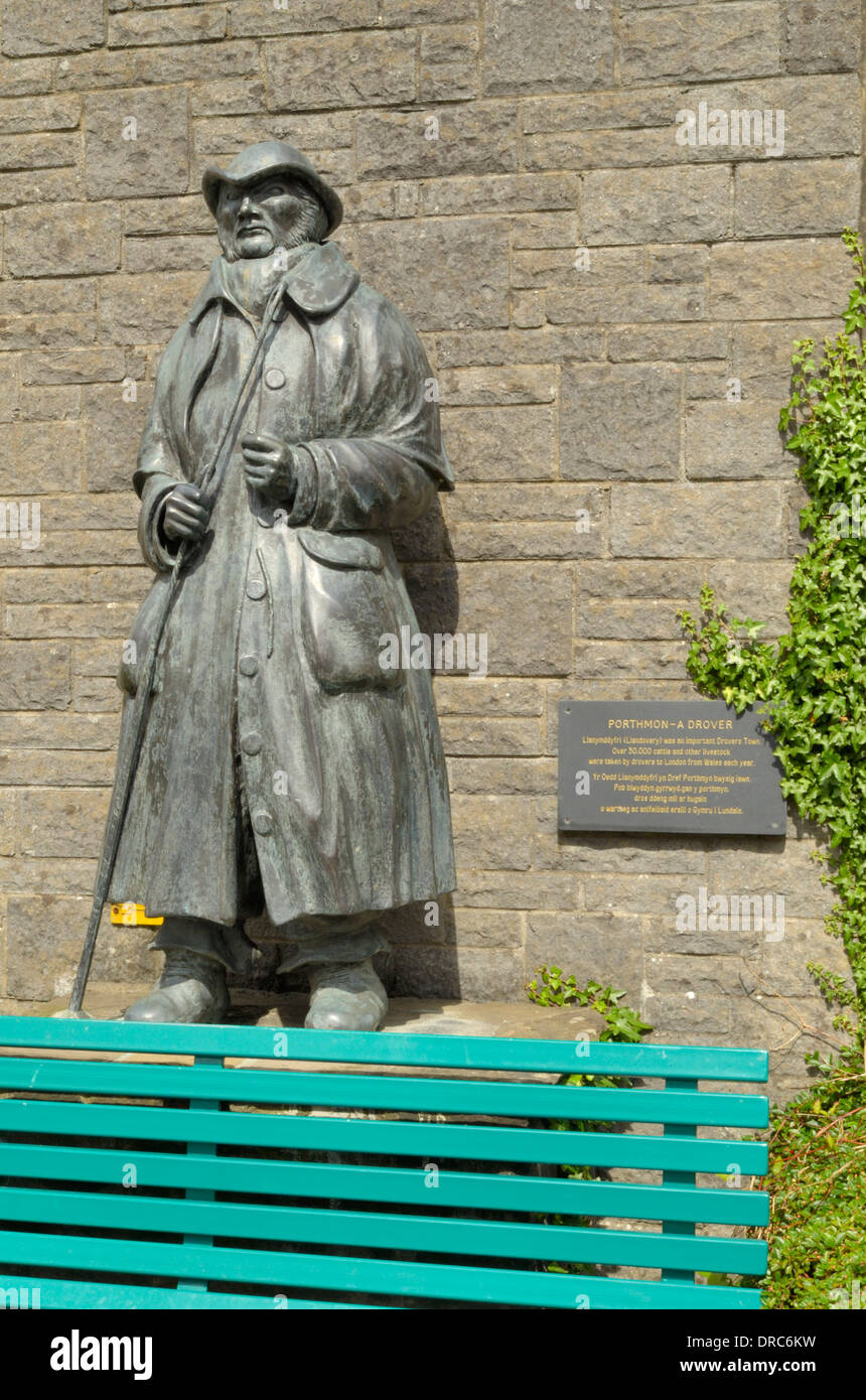Statue of a Drover in Llandovery Stock Photo - Alamy
