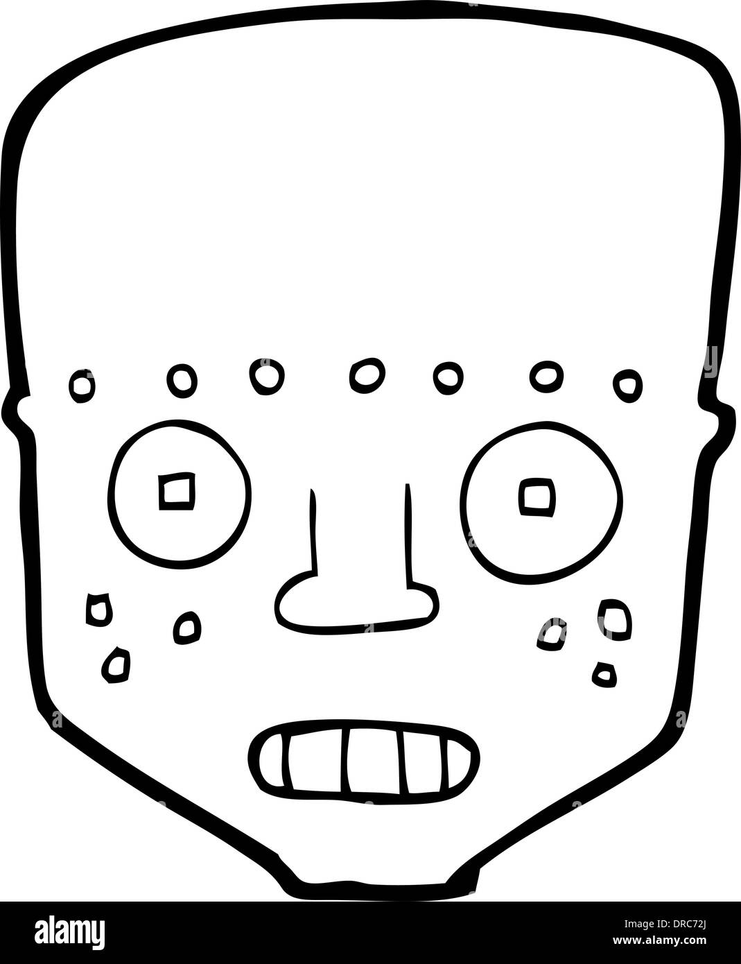 Simple illustration robot head Black and White Stock Photos & Images ...