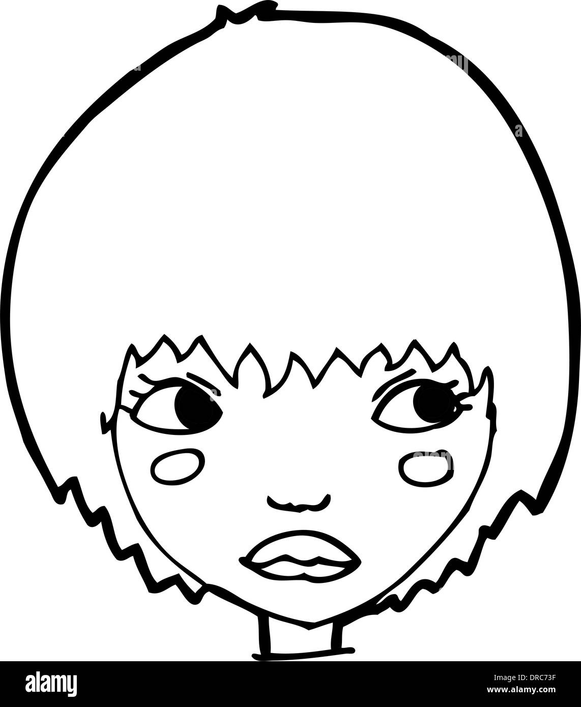 cartoon unhappy girl Stock Vector Image & Art - Alamy