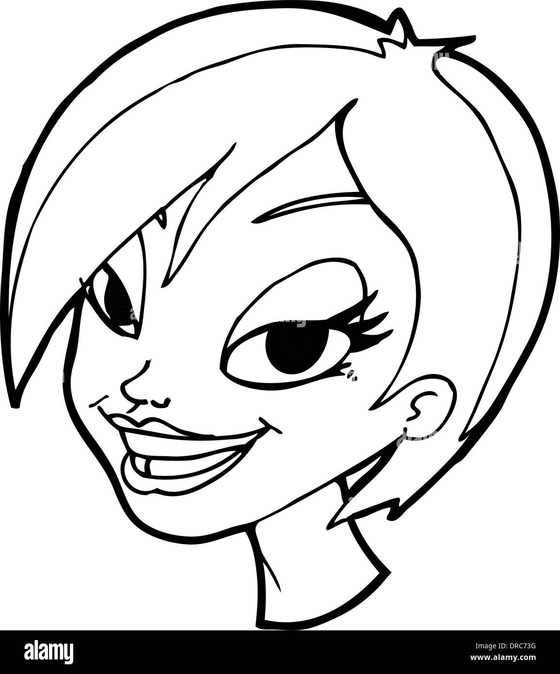 cartoon pretty female face Stock Vector Image & Art - Alamy