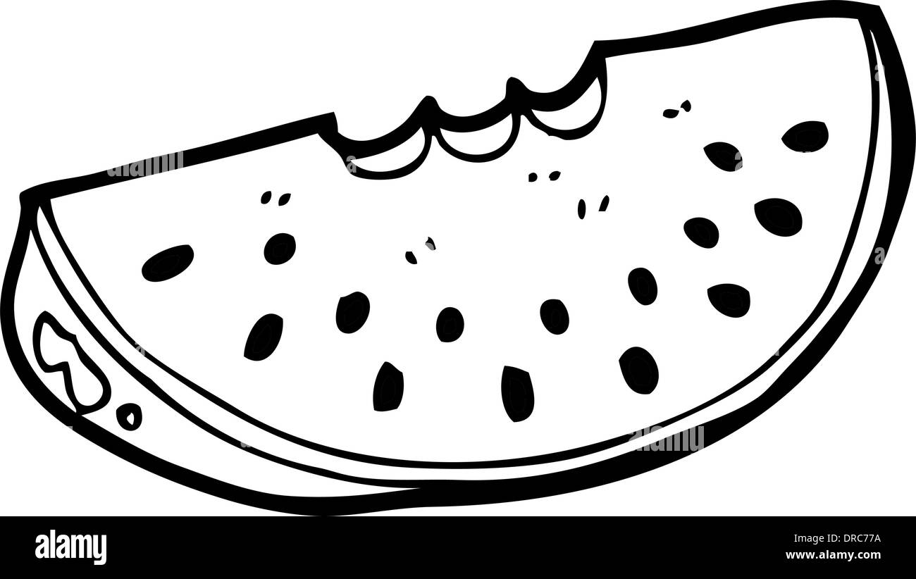 Watermelon Fruit Cartoon Illustration Black and White Stock Photos ...