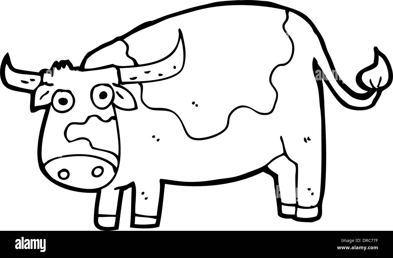 Cheerful cow cartoon Black and White Stock Photos & Images - Alamy
