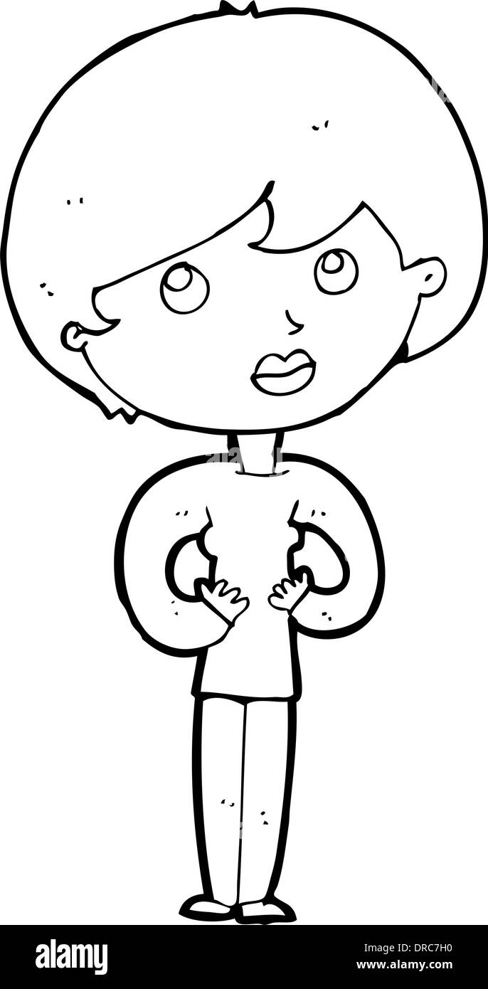 cartoon woman making Who Me? gesture Stock Vector Image & Art - Alamy