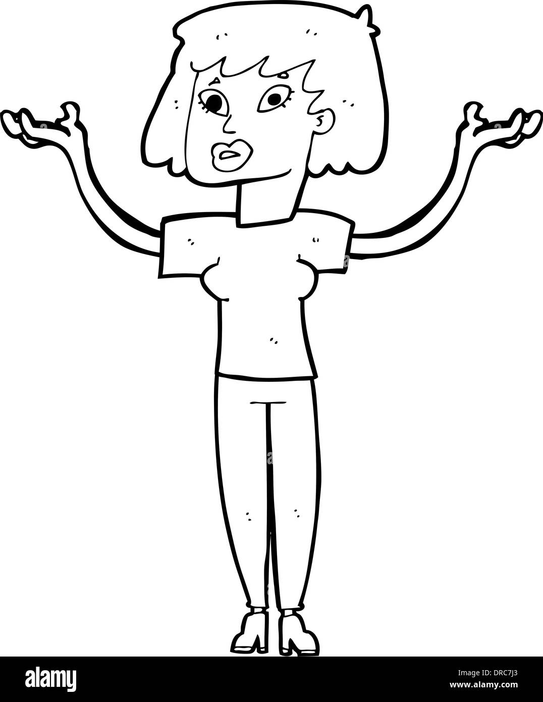 cartoon woman holding up hands Stock Vector Image & Art - Alamy