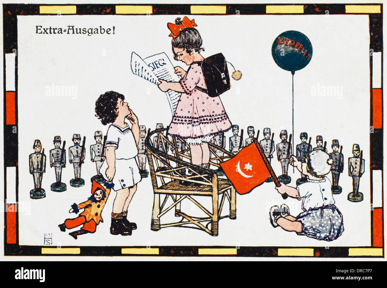 German Children playing War Games during WW1 Stock Photo - Alamy