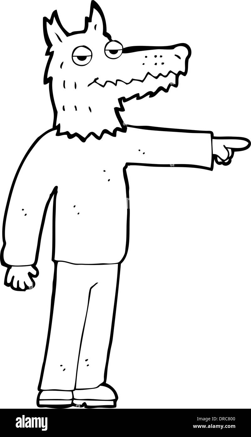 cartoon wolf man pointing Stock Vector Image & Art - Alamy